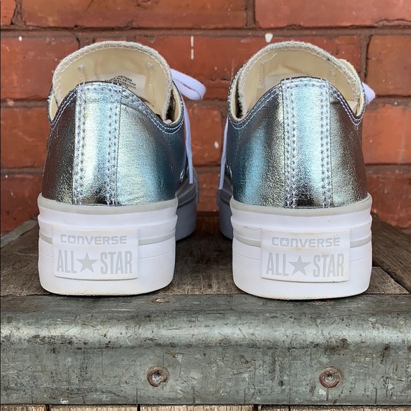 Converse | Shoes | Converse Lift Ox Platform Metallic Sneakers | Poshmark